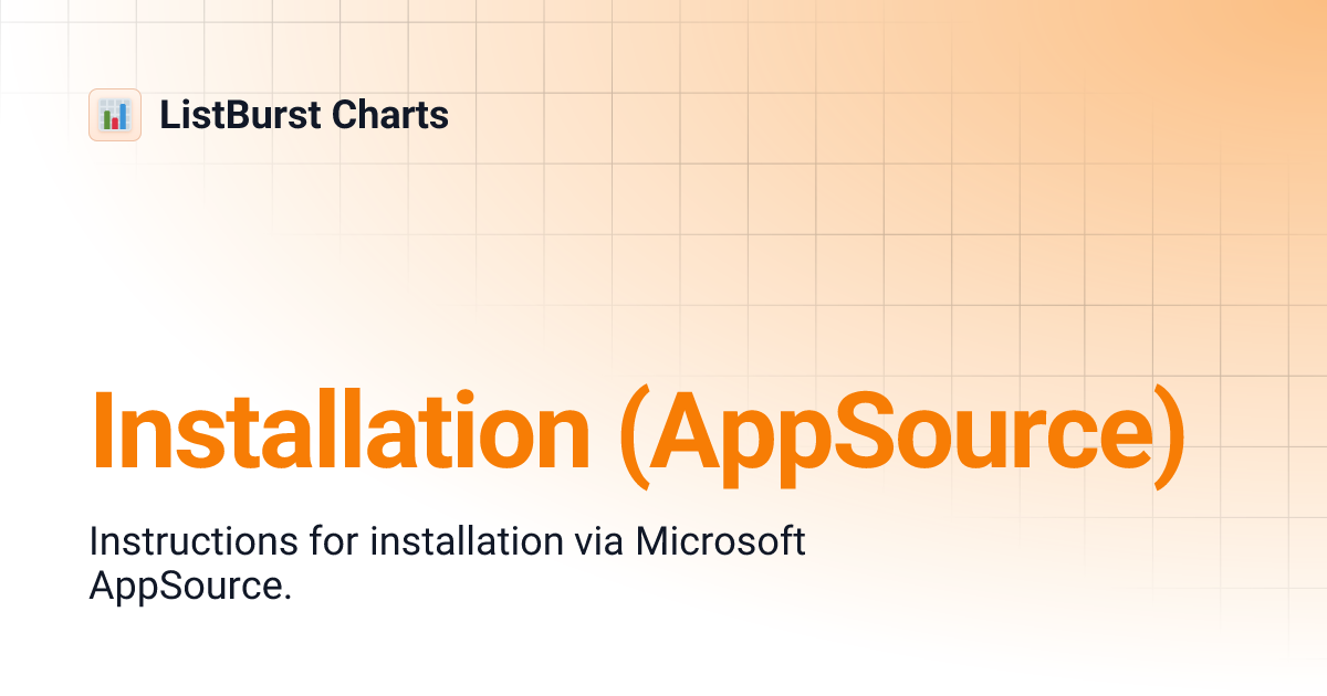 Installation (AppSource) | ListBurst Charts